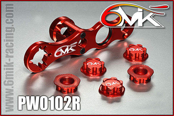 6MIK wheel tool + 5 wheel nuts - Red | Setup Werkzeug / Optional Teile | OPTIMA (6MIK) | MARKEN ...